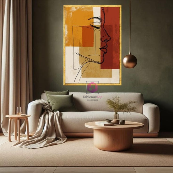 Abstract face line art – tableauxtop